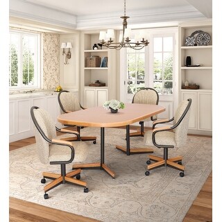 Caster Chair Company 5-Piece 42x[54/72] Oak Caster Castor Dining Set ...